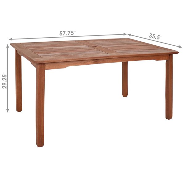 Sunnydaze Decor Meranti Wood 5-Foot Dining Table STR-527 | RONA
