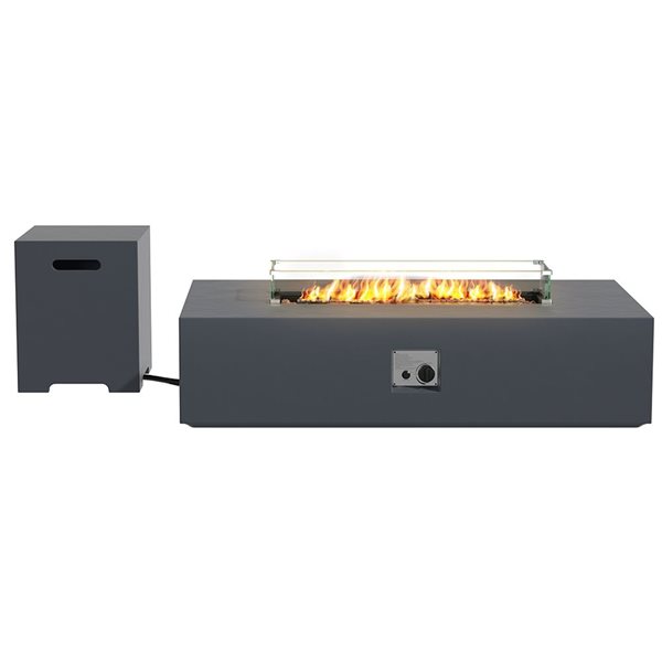 UPHA 28-in 50,000-BTU Dark Grey Concrete Liquid Propane Fire Table | RONA
