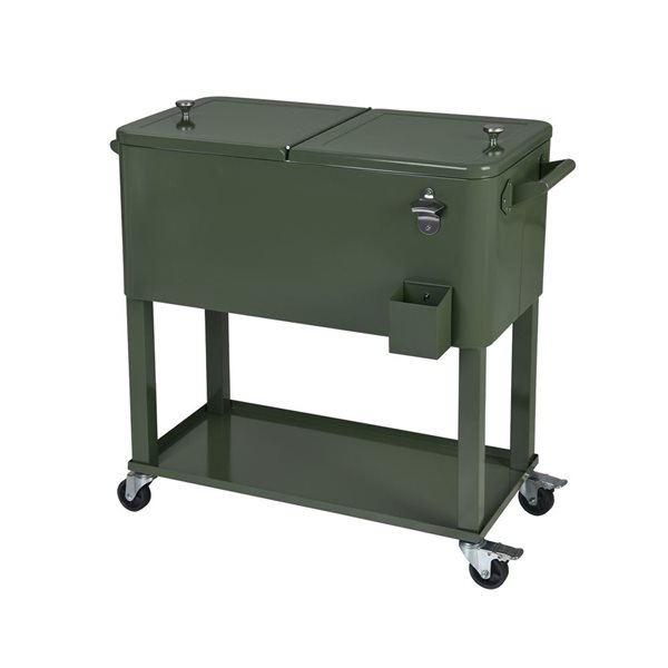UPHA 75-L Army Green Rolling Outdoor Patio Cooler COOLER-ARMYGREEN | RONA