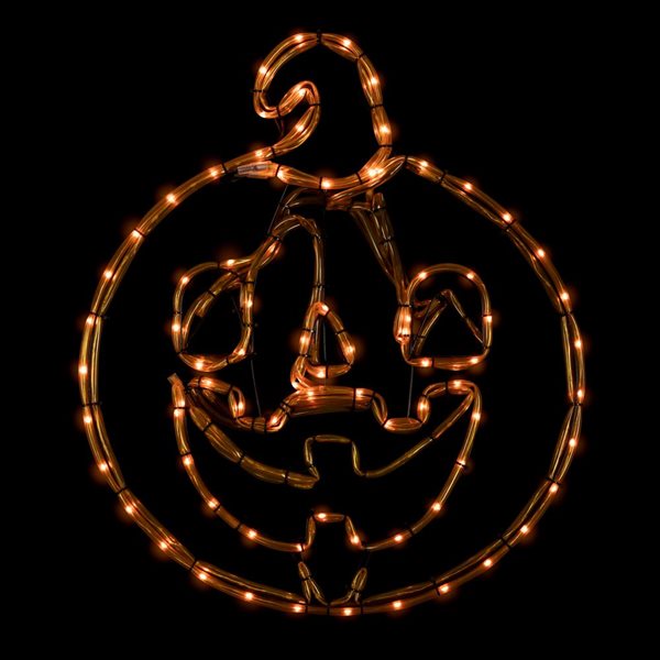 Northlight 18-in Orange Jack-O-Lantern LED Lighted Window Decoration ...