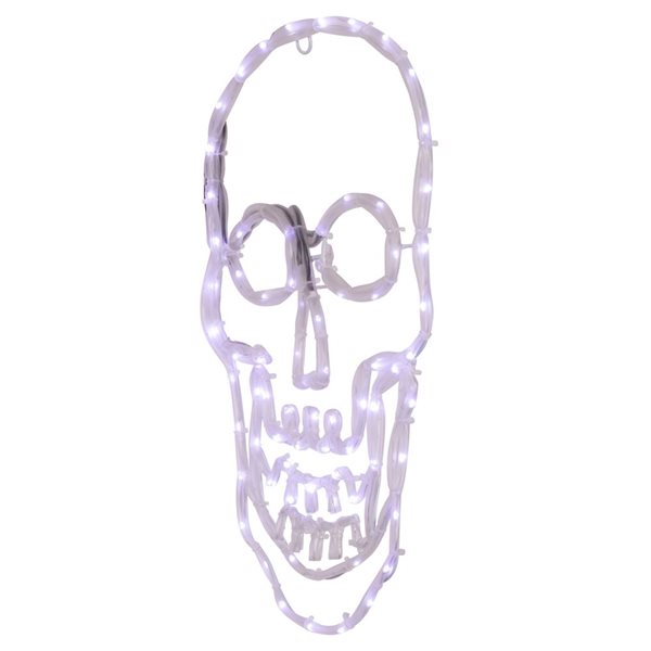 Northlight 18-in White Skull 4 Function LED Lighted Halloween Window ...