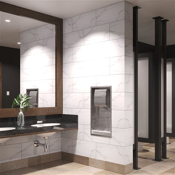 Palisade Smooth Carrara Marble Wall Panel 51910 | RONA