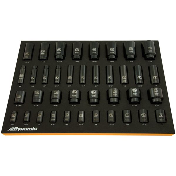 Dynamic Tools 39-Piece 1/2-in Drive SAE Impact Socket Set With Foam ...