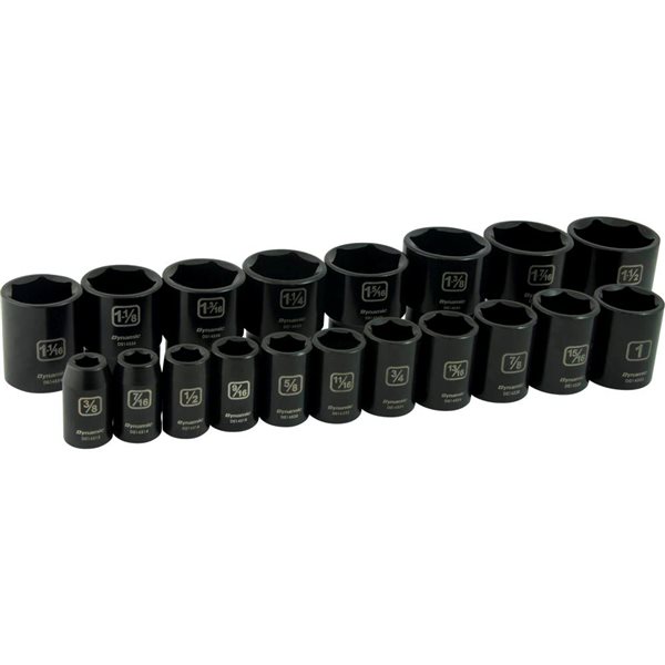 Dynamic Tools 19-piece SAE 1/2-in Drive 6-point Shallow Socket Set ...