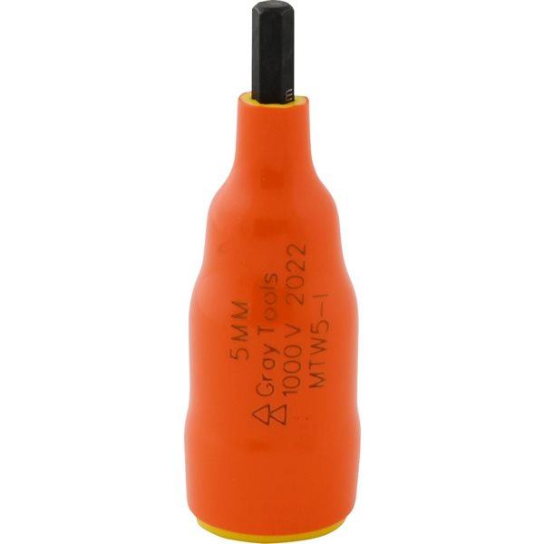 Gray Tools 5mm x 3/8-in Drive Standard Length Hex Head, Insulated ...