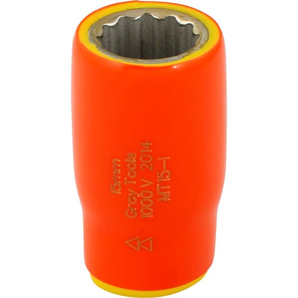Gray Tools Metric 3/8-in Drive 12-point 15 mm Shallow Socket MT15-I | RONA