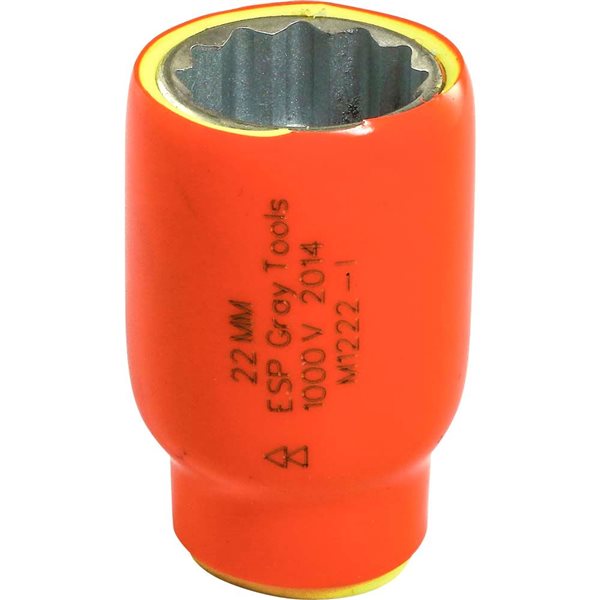 Gray Tools Metric 1/2-in Drive 12-point 22 mm Shallow Socket M1222-I | RONA