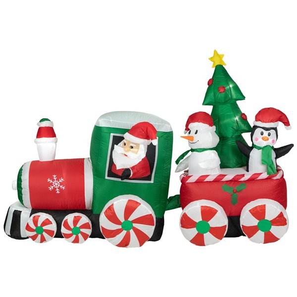 Northlight 8-ft Train with Santa and Friends Christmas Inflatable Decor ...