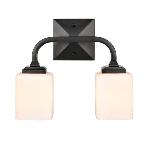 Millennium Lighting Eddison 2-Light Black Modern/Contemporary Vanity ...