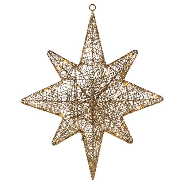 Northlight 22-in Gold Hanging Christmas Star With Warm White LED Lights ...