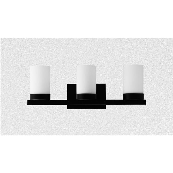 Whitfield Lighting Harvey 3-Light Black Transitional Vanity Light VL429 ...