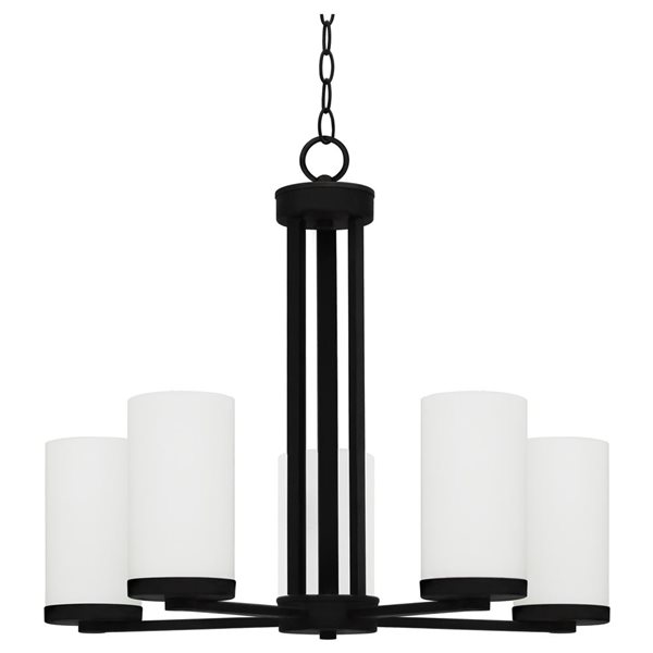 Lustre moderne/contemporain noir Armella à 5 lumières Whitfield Lighting CH578-5BK | RONA