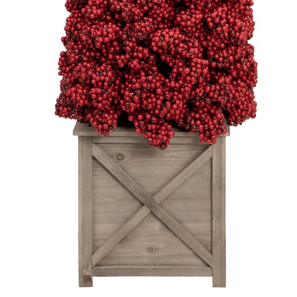 Allstate 50-in Red Berry Cone Potted Christmas Topiary 35250612 | RONA