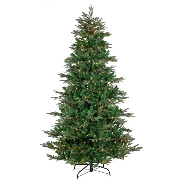 Northlight 6.5-ft Pre-lit Leg Base Full Rightside-up Green Artificial ...