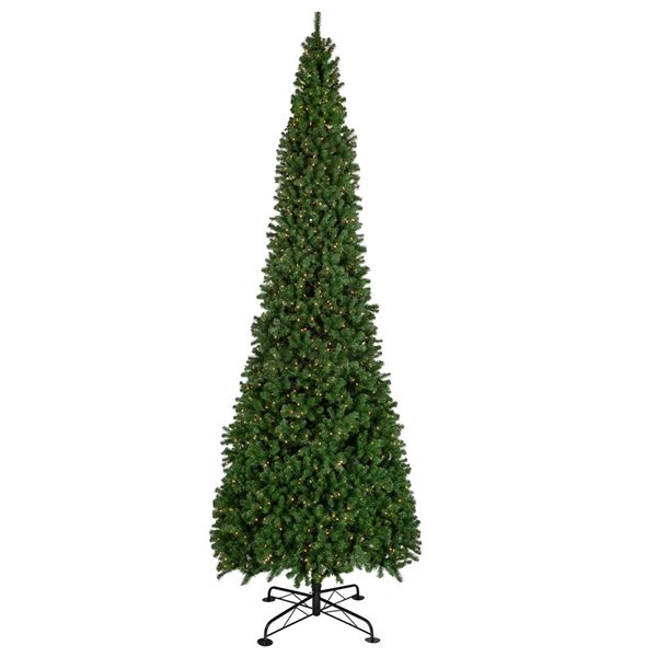 Northlight 16-ft Pre-lit Leg Base Spruce Slim Rightside-up Green ...