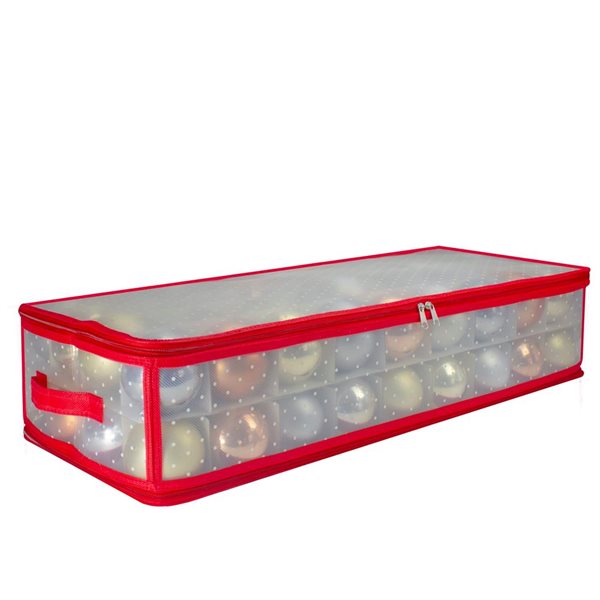 Northlight 29-In Transparent/Red Zip Up Christmas Storage Box for 80 ...