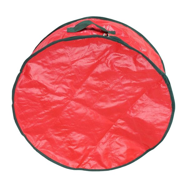 Northlight 24-In Red and Green Christmas Wreath Round Storage Bag with ...