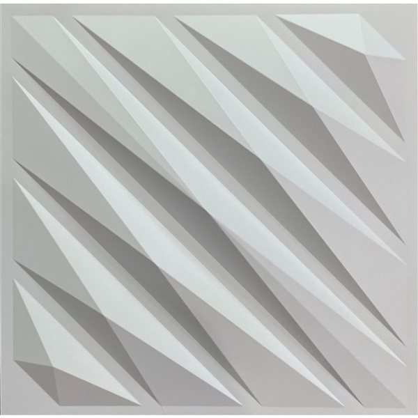 Dundee Deco Modern Abstract PVC 3D Wall Panel White 1.6 ft X 1.6 ft, 13 ...