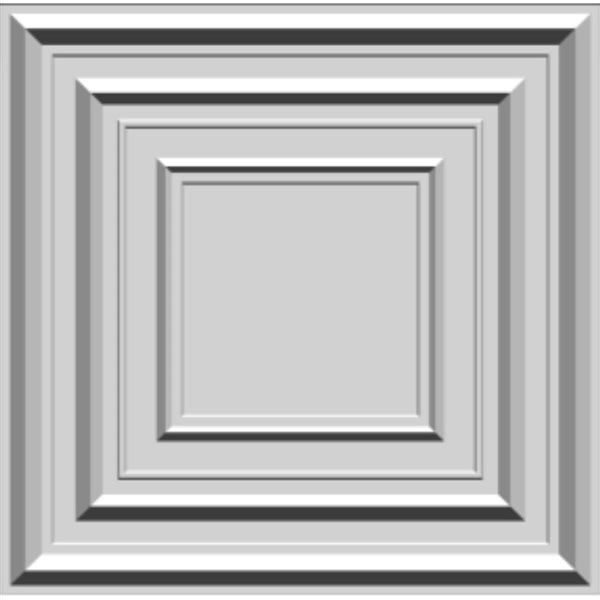 Dundee Deco Modern Square PVC 3D Wall Panel White 1.6 ft X 1.6 ft, 2.7 ...