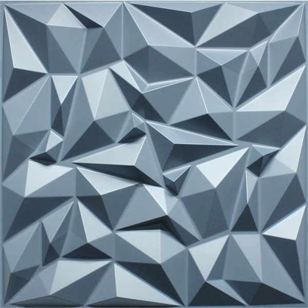 Dundee Deco Geometric Diamond PVC 3D Wall Panel Silver 1.6 ft X 1.6 ft ...