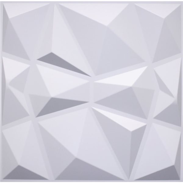 Dundee Deco Contemporary Diamond PVC 3D Wall Panel White 1.6 ft X 1.6 ...