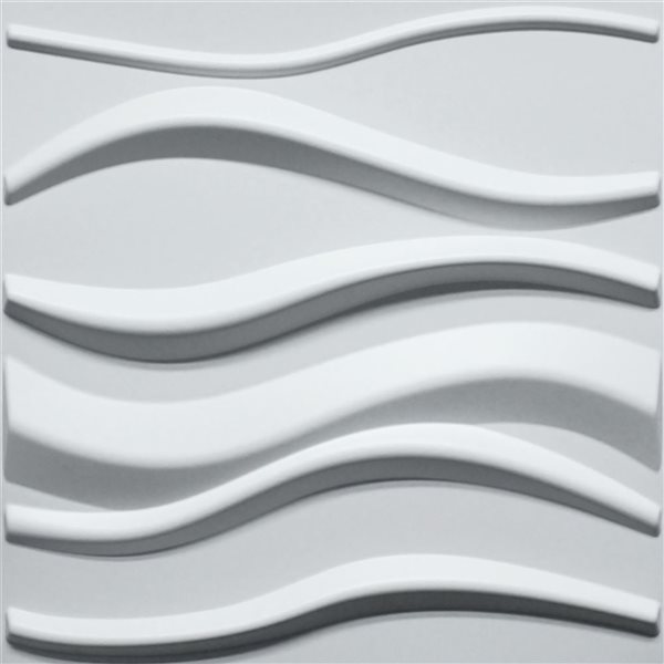 Dundee Deco Contemporary Waves PVC 3D Wall Panel White 1.6 ft X 1.6 ft ...