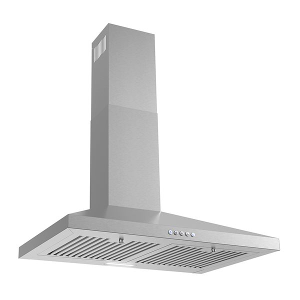 Streamline Acrone 30-in 220 CFM Wall Mount Ductless Range Hood in Brushed Stainless Steel ...