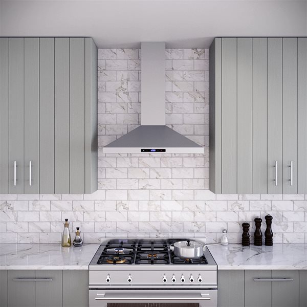 Streamline Giulio 30-in 350 CFM Wall Mount Convertible Range Hood in ...
