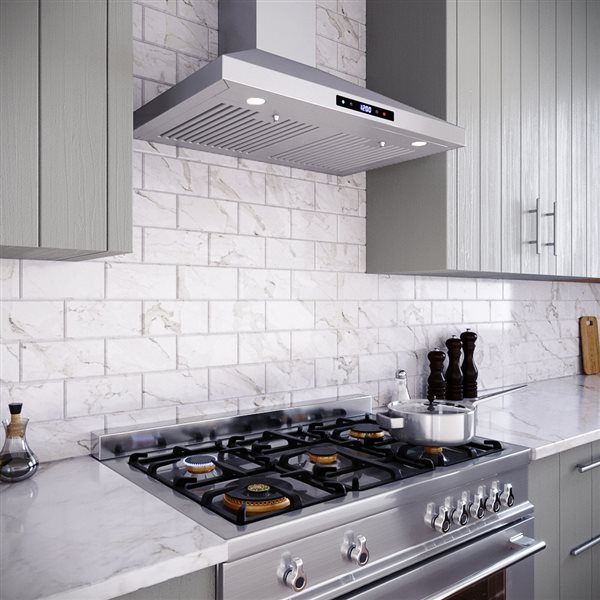 Streamline Giulio 30-in 350 CFM Wall Mount Convertible Range Hood in ...