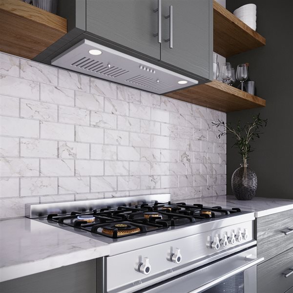 Streamline Petroni 28-in 350 CFM Insert Ducted Range Hood in Brushed ...