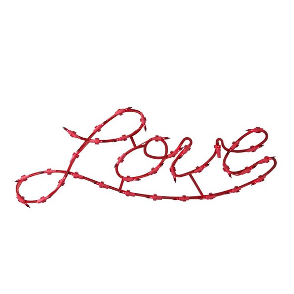 Northlight 7 H x 17-in W Red Plastic Pre-lit Love-Shaped Sign 34175097 ...