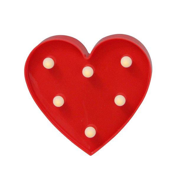 Northlight 5.75 H x 17-in W Red Plastic LED Pre-lit Heart-Shaped Sign ...