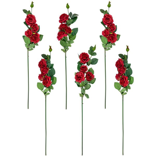 Northlight 35-in H Red Artificial Rose Sprays 35-in H 6 /Pack 35644492 ...