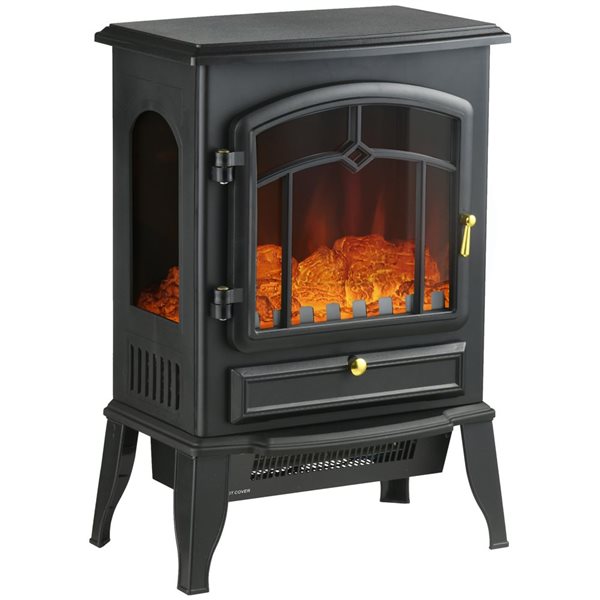 Foyer électrique HOMCOM 15,4 po noir non fini 820-356V80BK | RONA