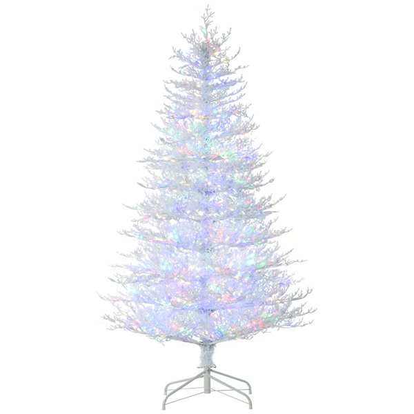 HomCom 6-ft Artificial Christmas Tree with LED Lights 830-743V80WT | RONA
