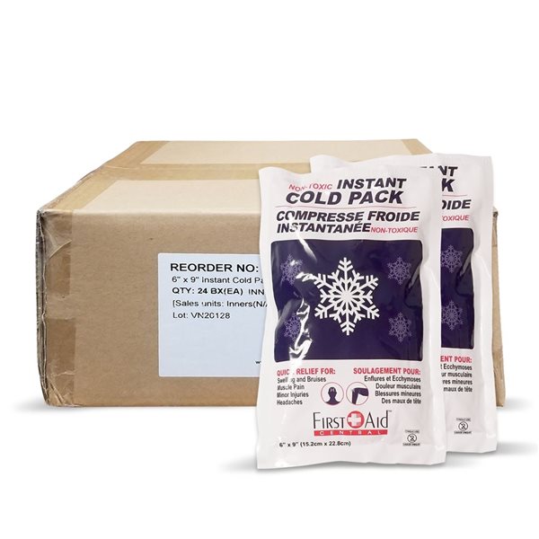 First Aid Central 15.2 × 22.9-cm Instant Cold Compress - 24 counts ...
