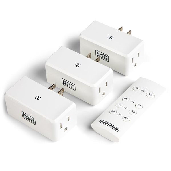 BLACK+DECKER 3-Pack Wireless Remote-Control Outlet with 1 Remote ...