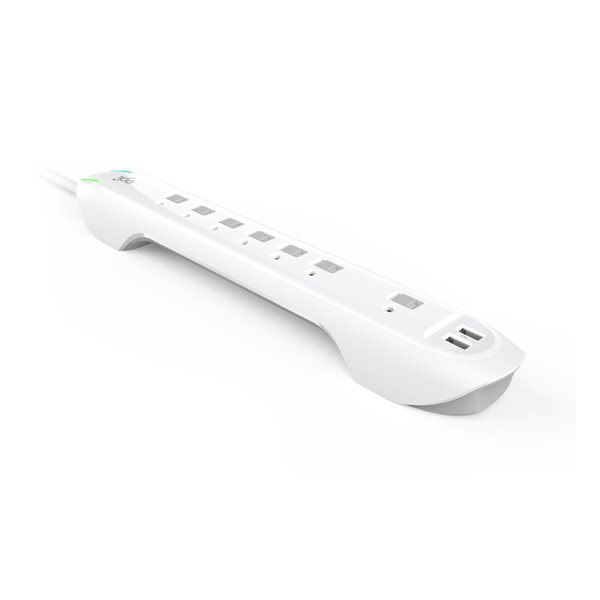 360 Electrical Idealist 7-Outlet Surge Power Strip with 2 x 3.4 A USB ...
