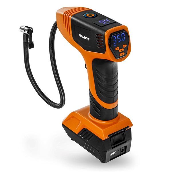 Rechargeable tire inflator store