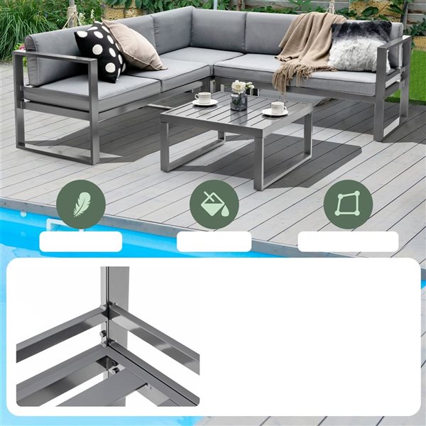 Gray aluminum patio furniture store