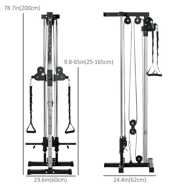 SOOZIER Souzier Wall Mount Cable Station with Adjustable Dual Pulleys ...