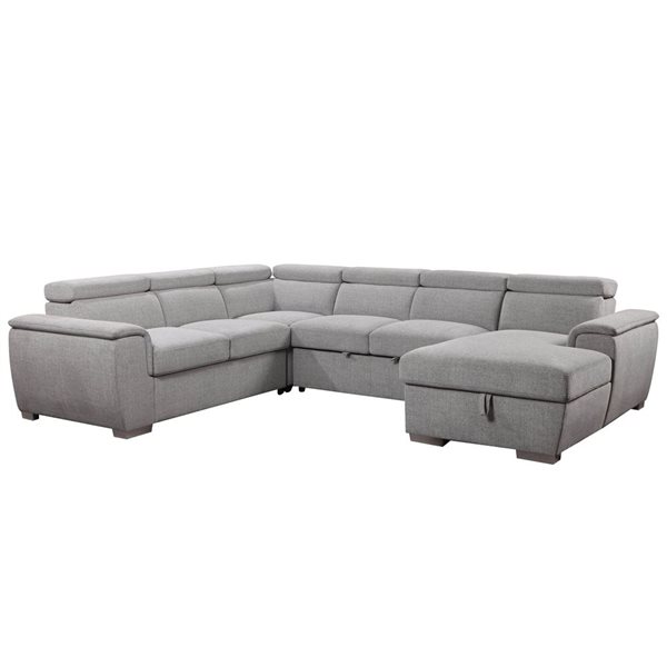 Urban Cali Bel Air Large Thora Stone Modular Sleeper Sectional Sofa Bed ...