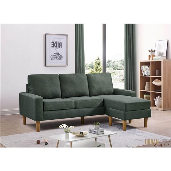 Urban Cali San Francisco 74.8-in Wide Sectional Sofa with Reversible ...