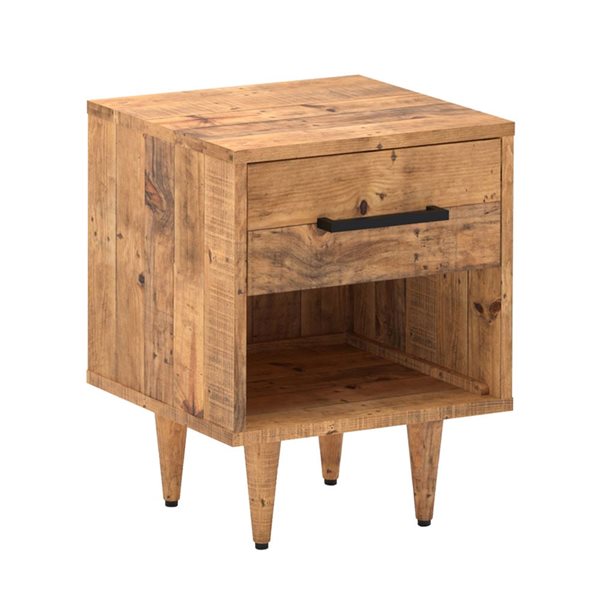 Rustic Classics Cypress Reclaimed Wood 1 Drawer Nightstand in Spice ...