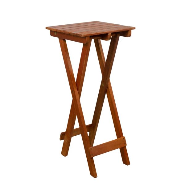 Northlight 26-in Light Brown Acacia Wood Outdoor Folding Accent Table ...
