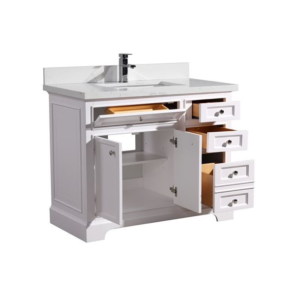 GEF Milanew 42-in White Single Sink Freestanding Vanity with Calcata ...