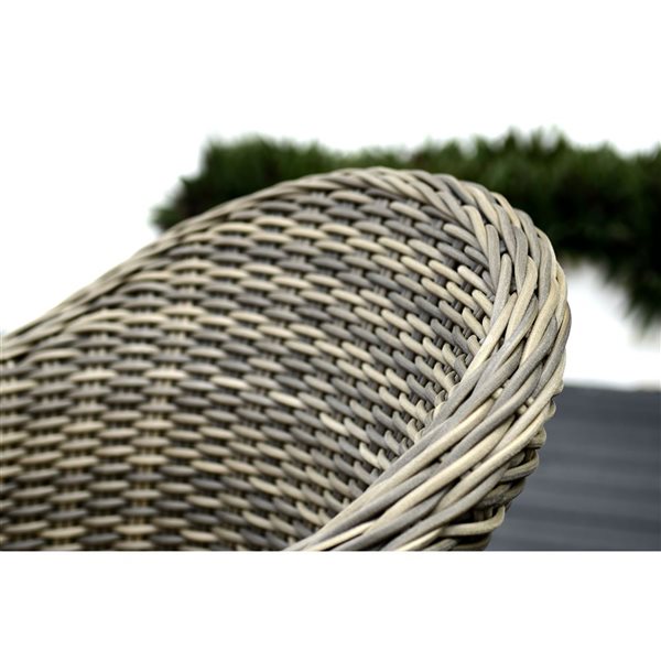 Scancom Guam 7-piece Teak and Wicker Round Table Dining Set with Tan ...