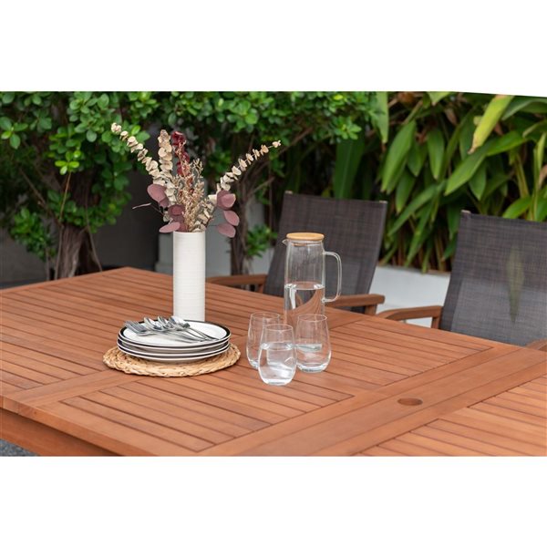 Scancom Leyland 9-piece Eucalyptus Dining Set with Extendable Table ...