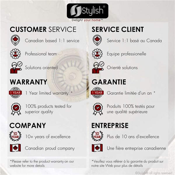 Stylish ST-08 3.5-in Brushed Gold Stainless Steel Kitchen Sink Strainer ...