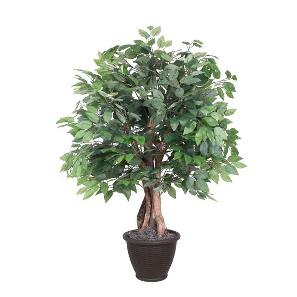 Vickerman 4-ft Artificial Ficus Extra Full Bush in Brown Plastic ...